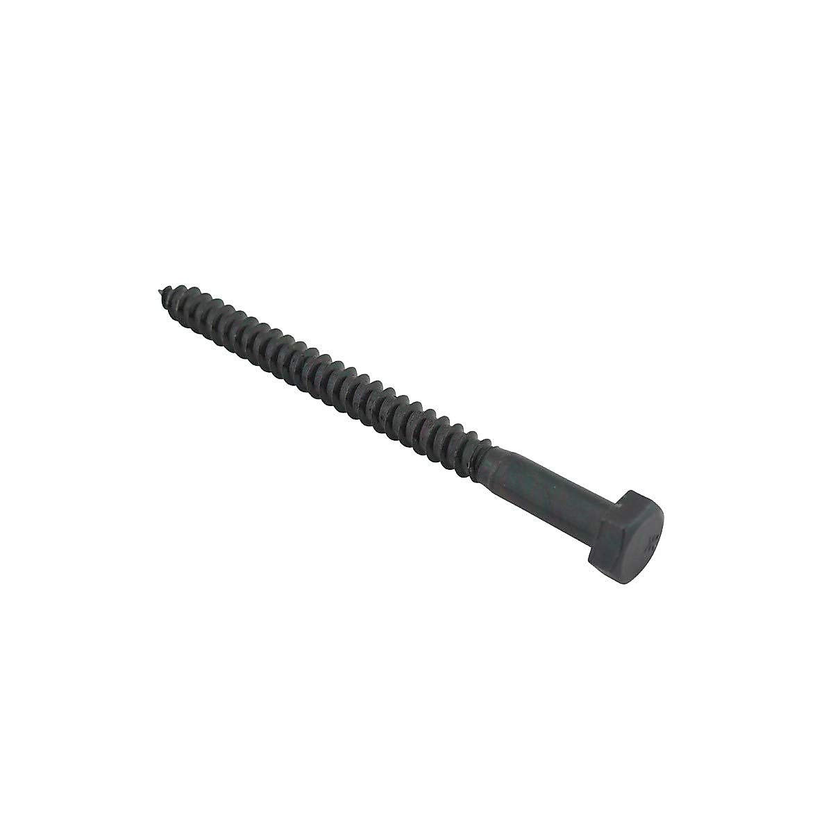 Renovators Supply Manufacturing Steel 5/16 X 4 Inches Lag Bolts Screw with Black Zinc Plated, Hex Head Leg Screw-(1 Unit), Imperial Measurement and External Hex System Pack of 100