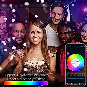 BERENNIS Smart WiFi Light Bulbs, Color Changing LED Lights, Work with Alexa Echo, Google Home, Siri and IFTTT, No Hub Required A19 RGBCW 7W (60w Equivalent) 3 Pack