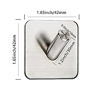 KCTEX Adhesive Robe Hooks, Wall Hooks, Stainless Steel Shower Hooks, Heavy Duty Waterproof for Hanging Robe, Towel, Christmas Decorations, Stocking - Bathroom, Kitchen and Bedroom 4 Packs