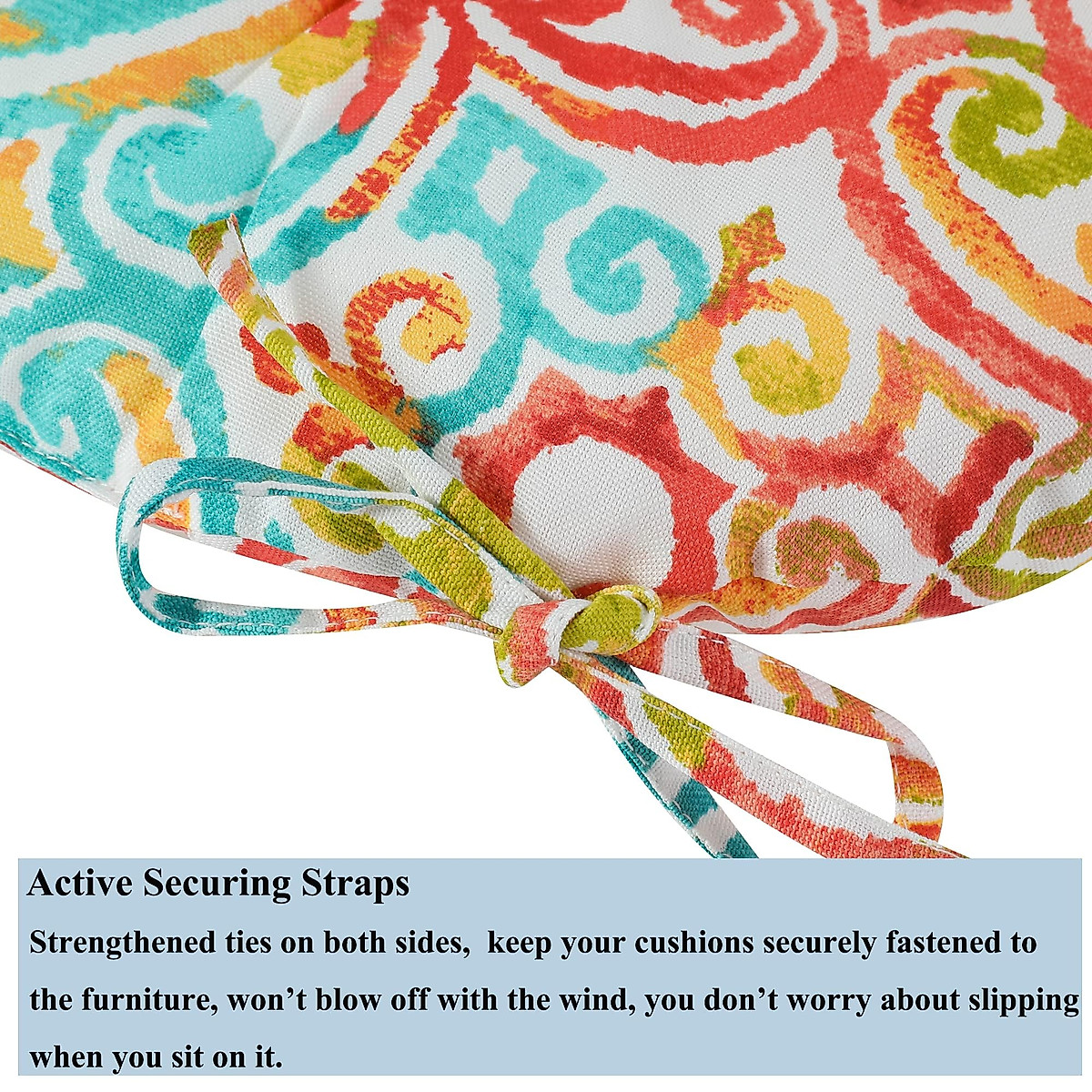 FUNHOME Set of 2 Outdoor Chair Cushions, Water-Resistant Tufted Seat Cushions for Patio Furniture 19 x 19 x 5 Inch Patio Cushion for Rocking, Camping, Kitchen Chairs Corinthian Dapple