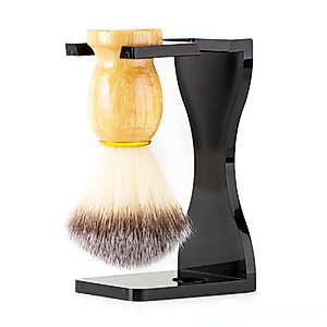 Teensery Black Acrylic Razor and Shaving Brush Stand Holder Razor Brush Base Beard Clean Shaver Kit for Men