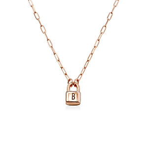 Oak&Luna - Personalized Initial Lock Necklace