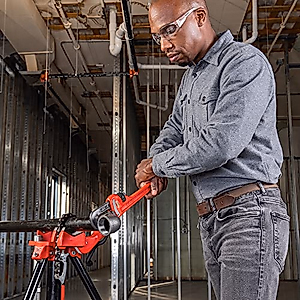 RIDGID 31020 Model 14 Heavy-Duty Straight Pipe Wrench, 14-inch Plumbing Wrench, Red