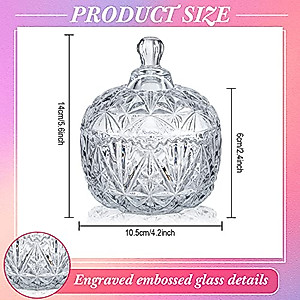 Tanlade 8 Pcs Glass Candy Jar with Lid Halloween Candy Bowl with Lids Crystal Candy Jar with Cover Cute Snack Candy Dish for Halloween Home Party Wedding Decoration, 260ml/ 9oz(Clear)