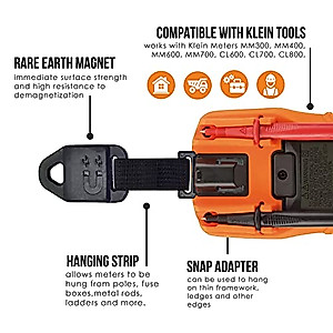 Rare Earth Magnet Multimeter Hanging Strap Kit Works with Klein Tools Meters MM300, MM400, MM600, MM700, CL600, CL700, CL800, CL900
