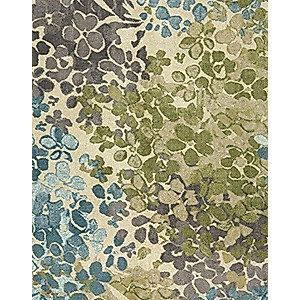 Mohawk Home Aurora Radiance Aqua Abstract Floral Area Rug, 5'x8', Blue/Green