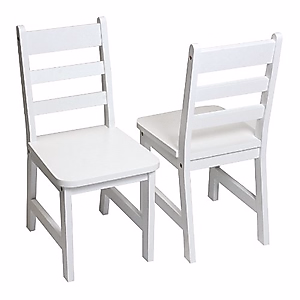 Lipper International Child's Round Table with Shelf and 2 Chairs, White