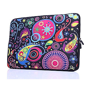 YIDA 11.6-Inch to 12-Inch Neoprene Laptop Sleeve All-Purpose Carrying Bags with Hidden Handles for 11", 11.6", 12", 12.5" Women MacBook/Tablet/Notebook/Ultrabook/Chromebook (Colorful)