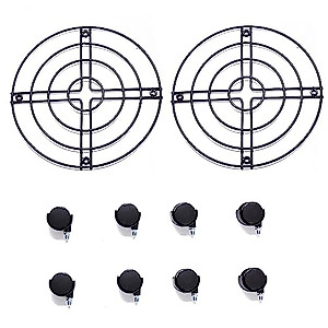 Artermy Plant Caddy with Wheels Rolling Plant Stand, 12'' Heavy Duty Plant Stand Black Tray for Patio Flower Pot,Large Plants Succulent Pots (2 Packs)