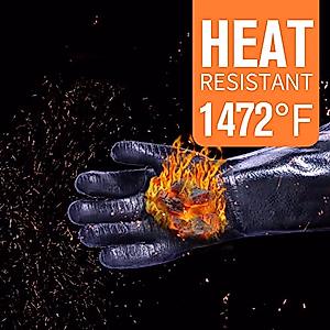 BBQ Grill Gloves/Oven Mitts Heat Resistant - 14 Inch 1472℉ Barbecue Gloves Heat Proof for Men & Women - Smoker Gloves for Grilling - Waterproof/Fireproof/Oil Resistant
