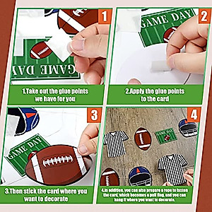 100 Pcs Paper Football Cutouts Football Theme Party Decoration Football Cutouts for Crafts Game Day Party Decorations with Glue Points for Sport Birthday Party Wall Decoration