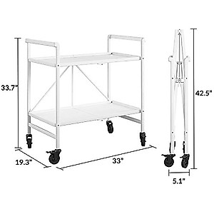 Cosco Indoor/Outdoor Serving Cart, Folding, White