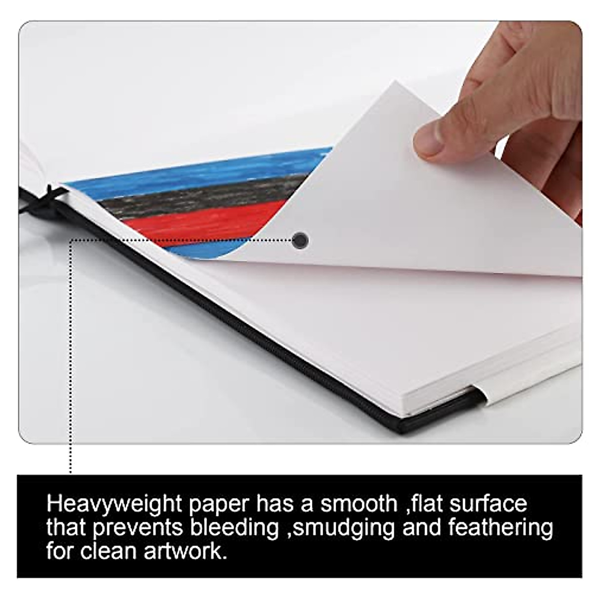 Hardcover Sketch Book 8.5 x 11, Art Sketchbook 60 Sheets/ 120 Pages, 110lb/180gsm Drawing Paper for Artists Acid Free Sketchbook for Drawing for Kids & Adults, Christmas Gift