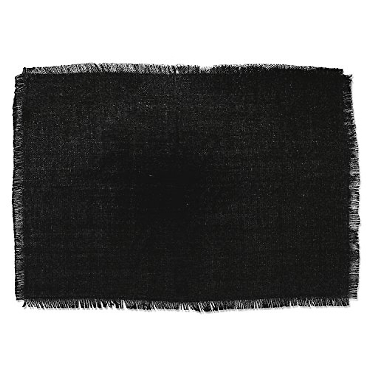 DII Jute Burlap Collection Kitchen Tabletop, Placemat Set, 13x19, Solid Black, 6 Count