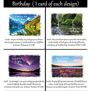 Birthday (No Repeated Cards) 32 Designs Christian/Religious Greeting Card Assortment #3 ~ Scripture in every card