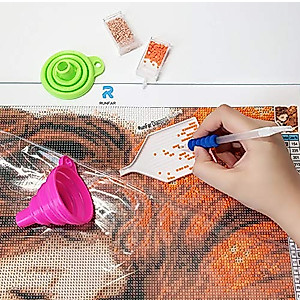 Diamond Painting Funnel Collapsible Silica Gel Diamond Painting Accessories Containers Organizer Storage Tools for Adults 2 Pack