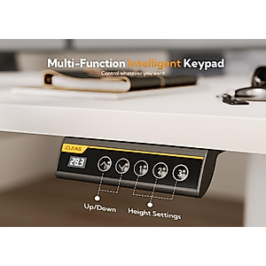 Claiks Standing Desk with Drawers, Stand Up Electric Standing Desk Adjustable Height, Sit Stand Desk Computer Workstation, 48 Inch, White