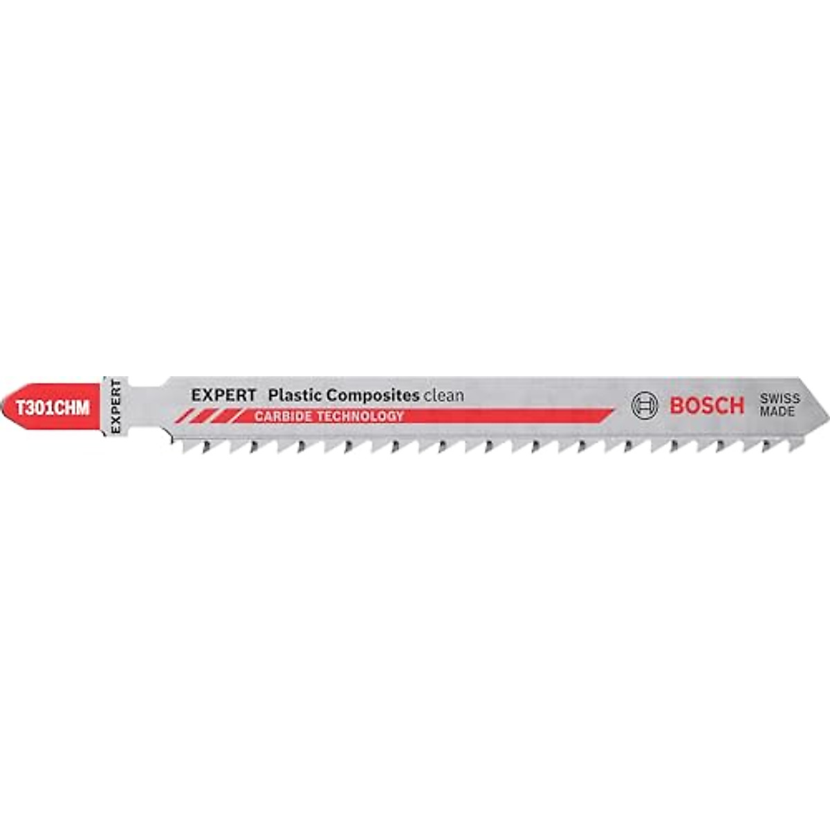 Bosch 3X Expert Plastic Composites Clean T301CHM Jigsaw Blade (for WPC Wood Plastic, Solid Surface Composite, Length 117 mm, Professional Accessory Jigsaw)
