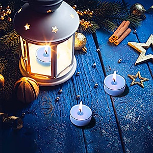 Kenking Lotus Scented Tealight Candles, 30 Pack Soy Wax Light Blue Tea Lights in Clear Cup, 4-5 Hour Burn Time for Dinner Table, Halloween Christmas and Holiday