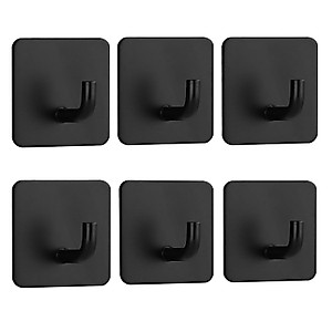 Aobanto Adhesive Wall Hooks 3 Heavy Duty m Hooks for Hanging Towel Hook Shower Door Hooks for Bathroom Kitchen Towel Holder Robe Hange(Black)