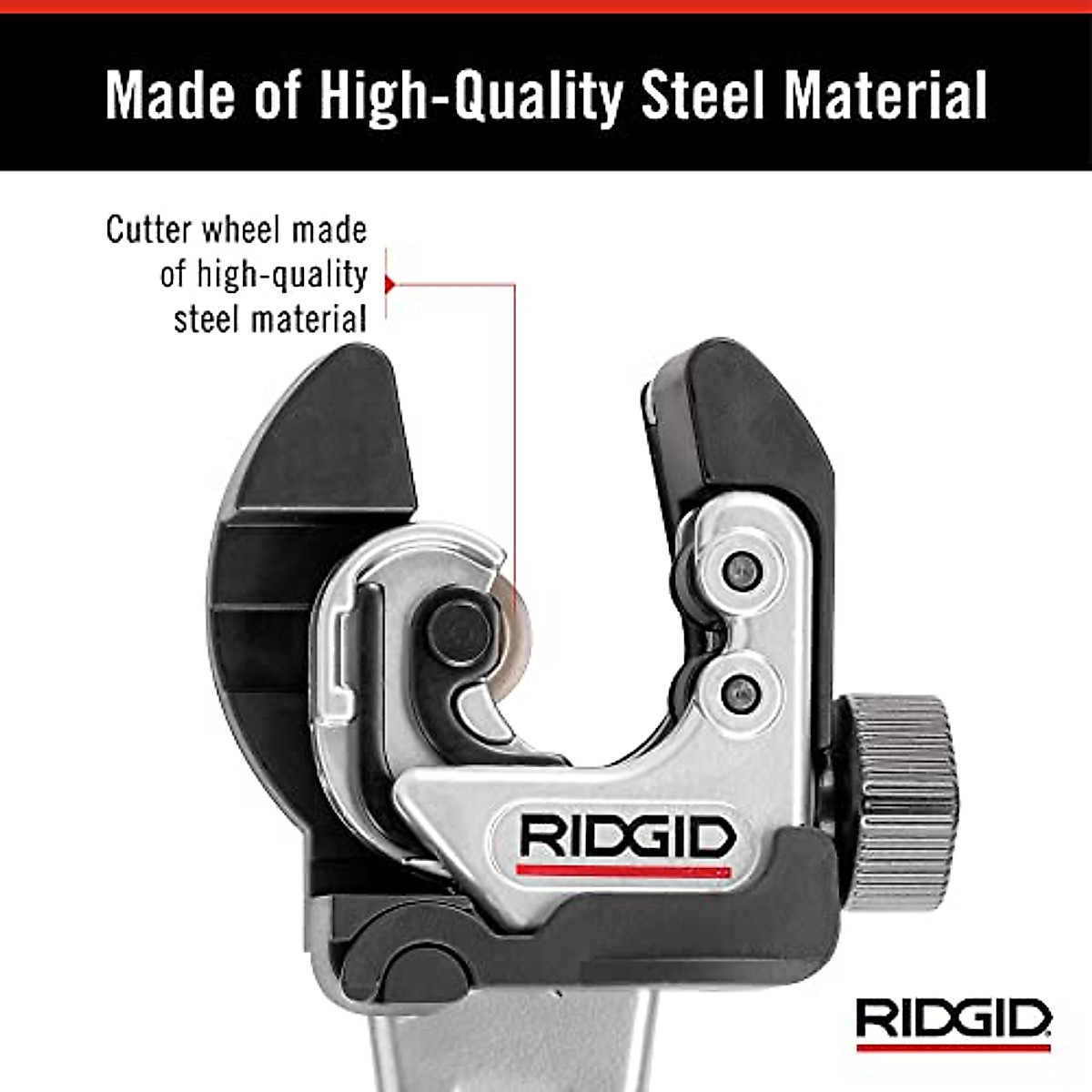 RIDGID 32573 Model 118 2-in-1 Close Quarters AUTOFEED 1/4" to 1-1/8" Metal Tubing Compact Cutter, Silver/Black