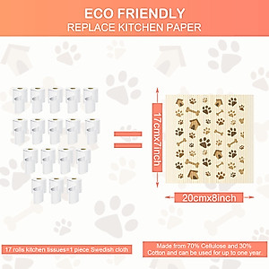 Patelai 6 Pieces Mixed Dog Swedish Cleaning Dishcloths Cloths Absorbent and Fast Drying Kitchen Dish Towels Dogs Cleaning Wipes for Kitchen Bathroom Office Wedding Housewarming, 6 Designs