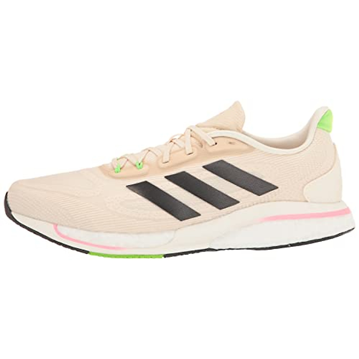 adidas Women's Supernova + Running Shoe, Ecru Tint/Carbon/Beam Pink, 9