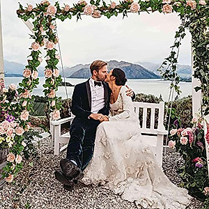 Felice Arts 2 Pack Pink Artificial Floral Garland 13 FT Fake Rose Vine Hanging Rose Garland for Wedding Flowers Table Centerpiece Arrangement Room Baby Shower Teepee Mirror Decor