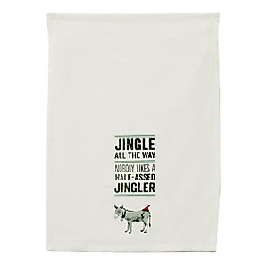 Primitives by Kathy Christmas Stitch Art Dish Towel, 18" x 26", Jingle All The Way