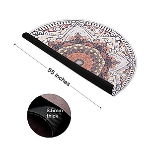 Knsbk Large Round Yoga Mat 4.6’ x 3.5mm for Exercise Premium Extra Thick, Ultra Comfortable, Non Slip, Meditation Mat