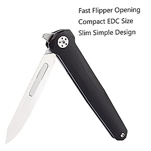 TENCHILON T369 Small Folding Pocket Flipper Scalpel Knife, 10pcs #60 Replaceable Blades, G10 Handle, Compact Slim Gentleman's Scalpel EDC Utility Knives 1.2oz
