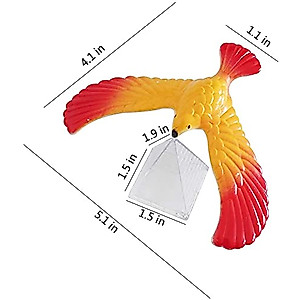 C&H Solutions 5 Pcs Cute Balancing Bird with Clear Triangle Stand (Colors May Vary)