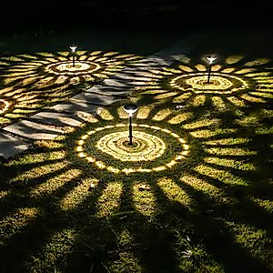 Bright Solar Pathway Lights 4 Pack,Warm White+Cool White LED Solar Lights Outdoor,IP67 Waterproof Solar Path Lights,Solar Powered Garden Lights for Walkway Yard Backyard Lawn Landscape Lighting Decor