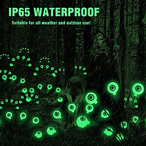 Halloween Decorations Outdoor Solar Scary Eyeball Lights,2PACKS 12LED Green Eyeball Swaying Firefly Lights,Waterproof Solar Halloween Path Lights for Yard/Garden/Lawn/Party Decor,Green