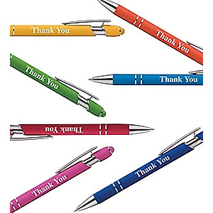 "Thank You" Premium Gift Stylus Pens For All TouchScreen Devices - Metal Soft Touch - 2 in 1 Combo Pen for Events, Parties, Employee Appreciation & More (40 Pack)