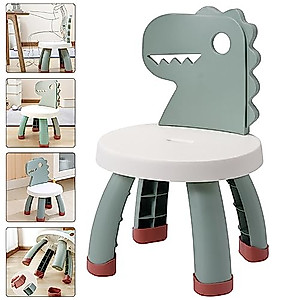 NOLITOY Bathroom Stool Toddler Chair Plastic Dinosaur Chair Cartoon Back Chair Toddlers Activity Chairs Step Stool Indoor Outdoor Kindergarten Use for Boys Girls Green Toilet Stool