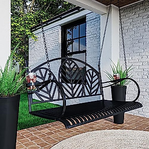 Live Casual Heavy Duty 800 Lb Palm Springs Metal Porch Swing