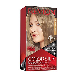 Revlon Permanent Hair Color, Permanent Hair Dye, Colorsilk with 100% Gray Coverage, Ammonia-Free, Keratin and Amino Acids, 60 Dark Ash Blonde, 4.4 Oz (Pack of 1)