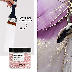 Kamenskaya White Acrylic Gesso Primer for Alcohol Ink Painting on Canvases,16.9 fl oz (500 ml)