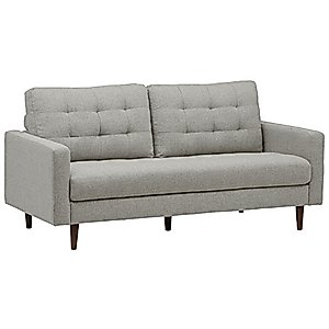 Amazon Brand – Rivet Cove Mid-Century Modern Tufted Apartment Sofa, 72"W, Light Grey