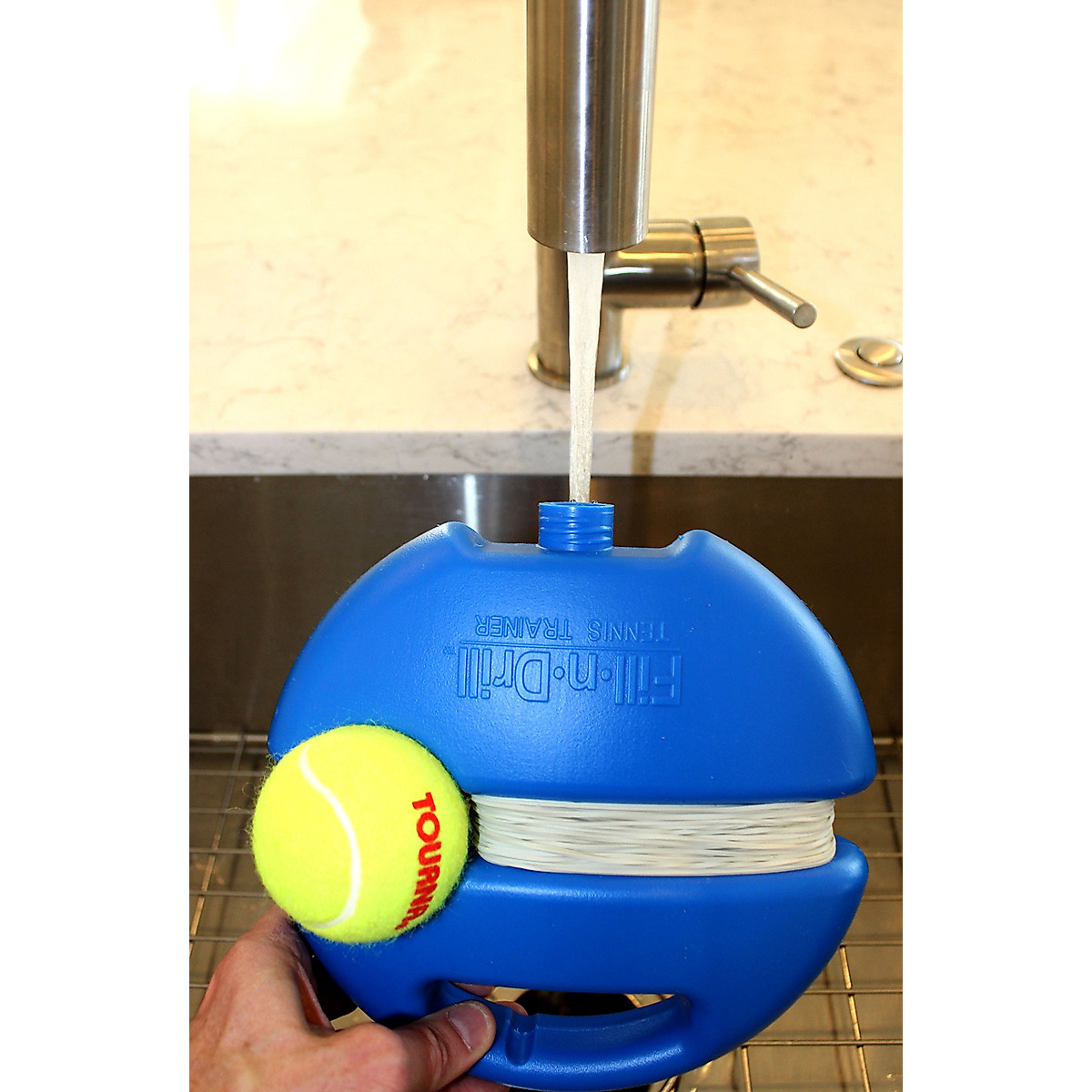 Tourna Fill & Drill Tennis Trainer, The Original Patented Water-Filled Base Tennis Trainer