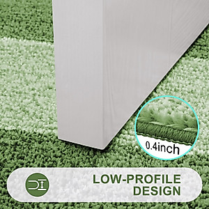 Kitinjoy Indoor Outdoor Door Mat, 32x20 Non-Slip Absorbent Dirt Trapper, Low-Profile Washable Inside Entrance Front Floor Mat, Sturdy Soft Entry Doormats for Entryway, Green