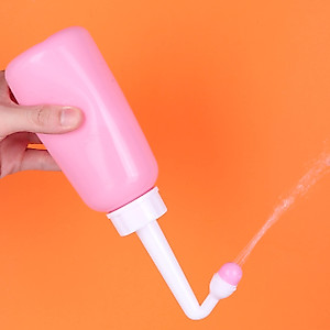 Croing 𝙩𝙧𝙖𝙫𝙚𝙡 𝙗𝙞𝙙𝙚𝙩 Portable Bidet with Cap for Travel - The Easy Bidet for Postpartum Care (Pink 350ML)