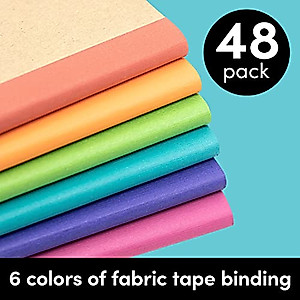 PAPERAGE 48-Pack Composition Notebook Journals, 120 Pages, Kraft Cover with Rainbow Spines, College Ruled Lined Paper, Small Size (8 in x 5.75 in) – For School, Office, or At-Home Use