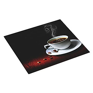 Hot Coffee with Coffee Bean Printed Drying Mat For Kitchen Ultra Absorbent Microfiber Dishes Drainer Mats Non-Slip Silicone Quick Dry Pad - 18 X 16inch