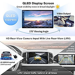 ATOTO F7 XE 7inch Wireless CarPlay & Wireless Android Auto Double-DIN Car Stereo Receiver- Mirror Link, Bluetooth, HD Live Rearview, Quick Charge, QLED Display, SiriusXM, F7G2A7XE