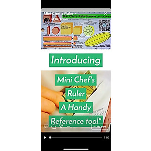 ARD Culinary Mini Chef’s Ruler-Stainless,Knife Cuts Ruler and Template,Cutting and Multi Culinary Applications Kitchen Reference Tool, for Culinary, Students,Profesdionals and Cooking Enthusiasts