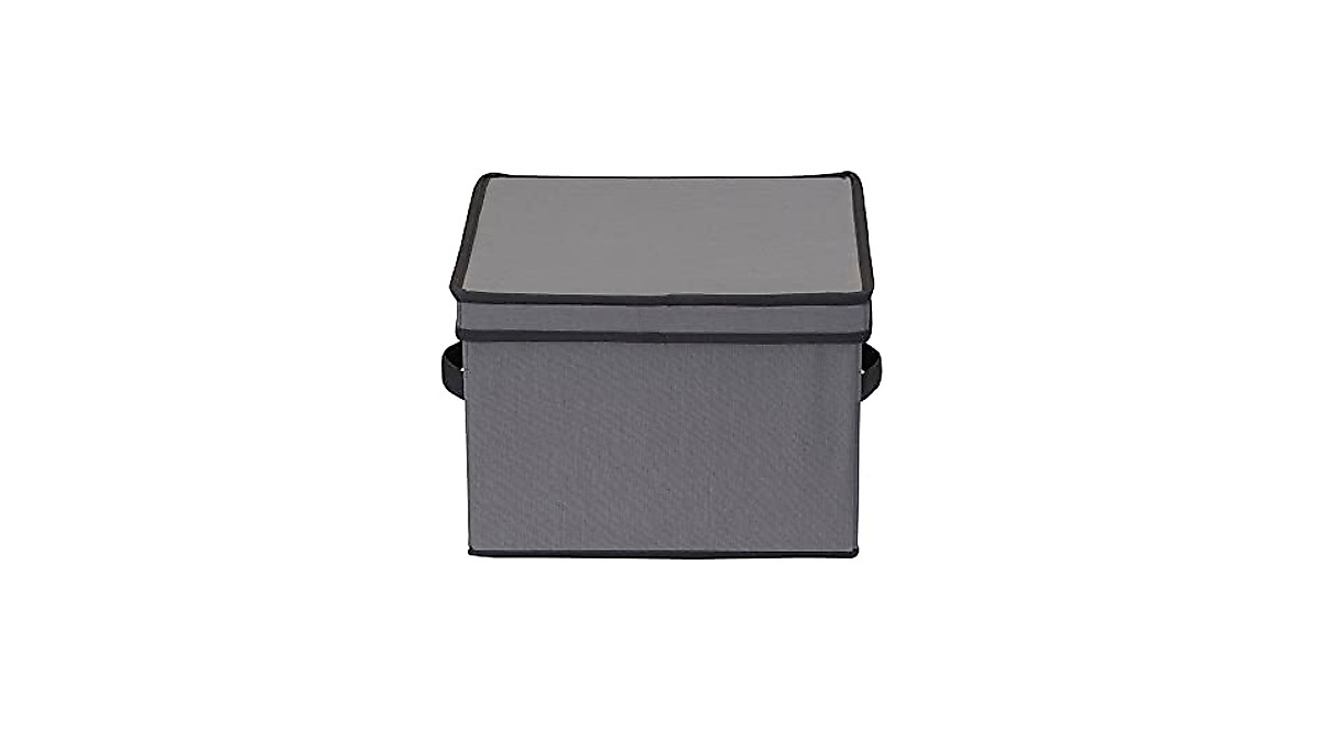 Household Essentials Dinner Plate Storage Box with Handles & Windowed Panel