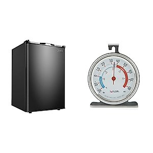 Euhomy Upright freezer, 3.0 Cubic Feet, Single Door Compact Mini Freezer with Reversible Door, Small freezer for Home/Dorms/Apartment/Office (Black) & Taylor 5924 Large Dial Kitchen Refrigerator