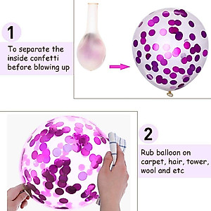 zorpia 50pcs Rose Red Confetti Balloons, Fuchsia Latex Helium Balloons,for Wedding Bride Baby Shower Birthday Festival Event Communion Decorations